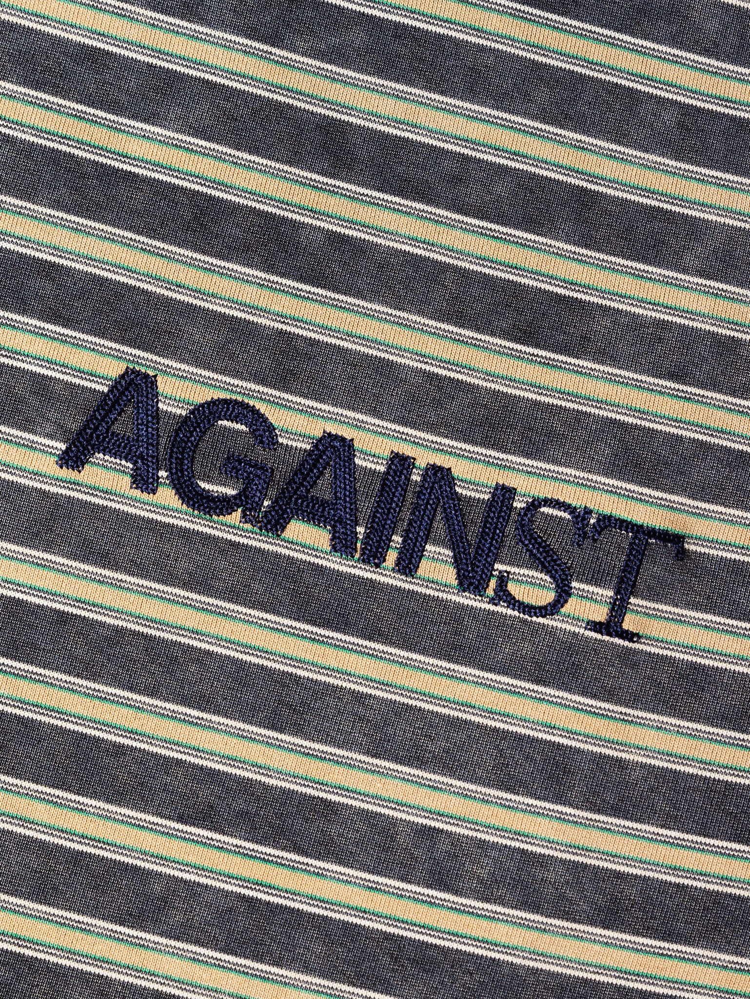 CHAINSTITCH STRIPE TEE GREY – AGAINST LAB.